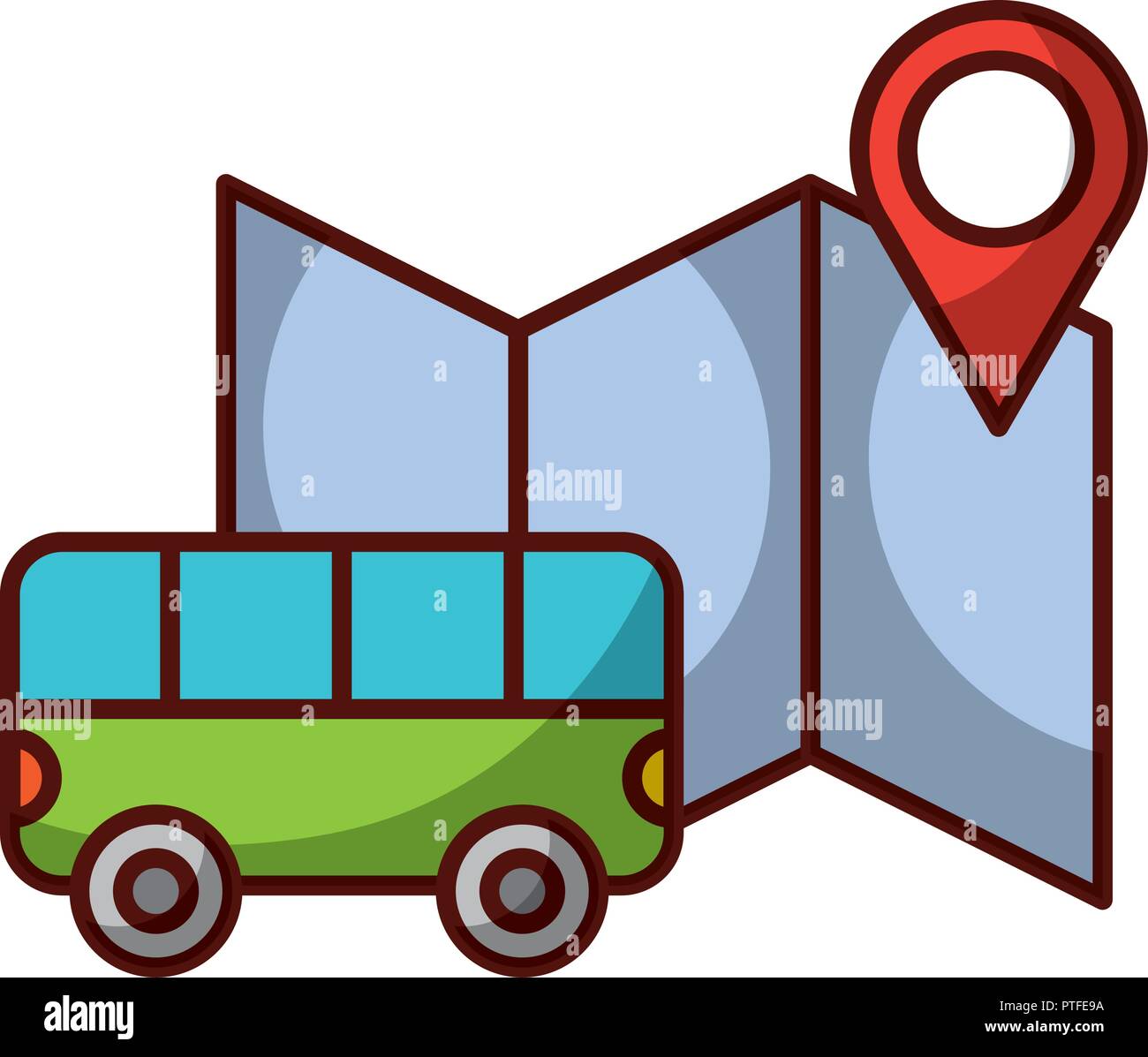 bus transport location map travel vacations Stock Vector Image & Art ...