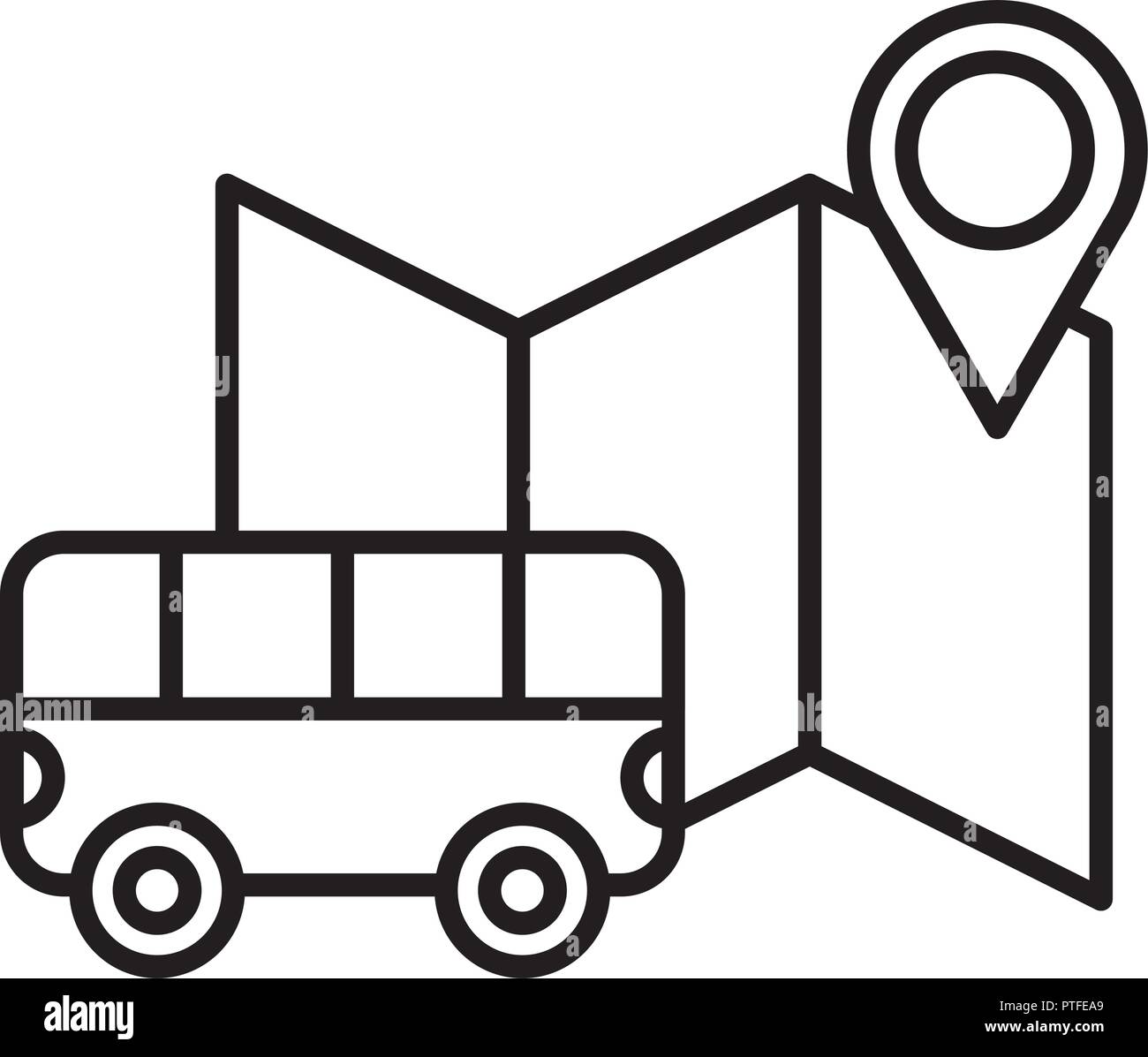 bus transport location map travel vacations Stock Vector Image & Art ...