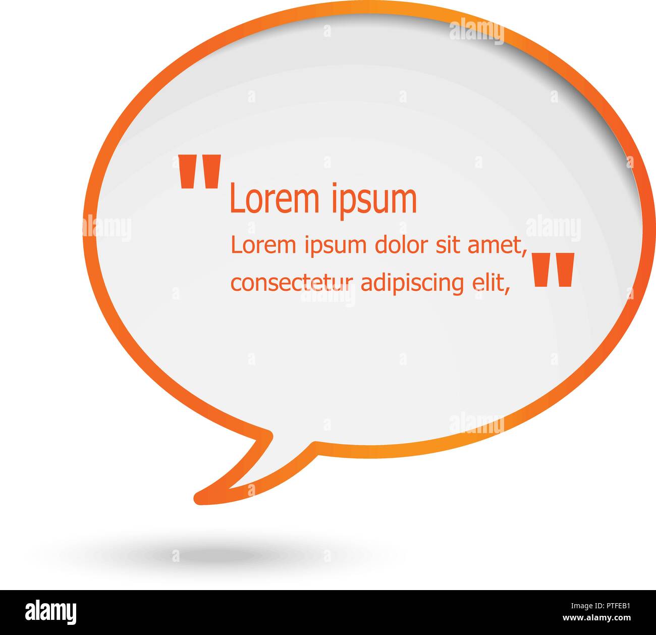 Orange speech bubbles isolated on white background, stock vector Stock ...