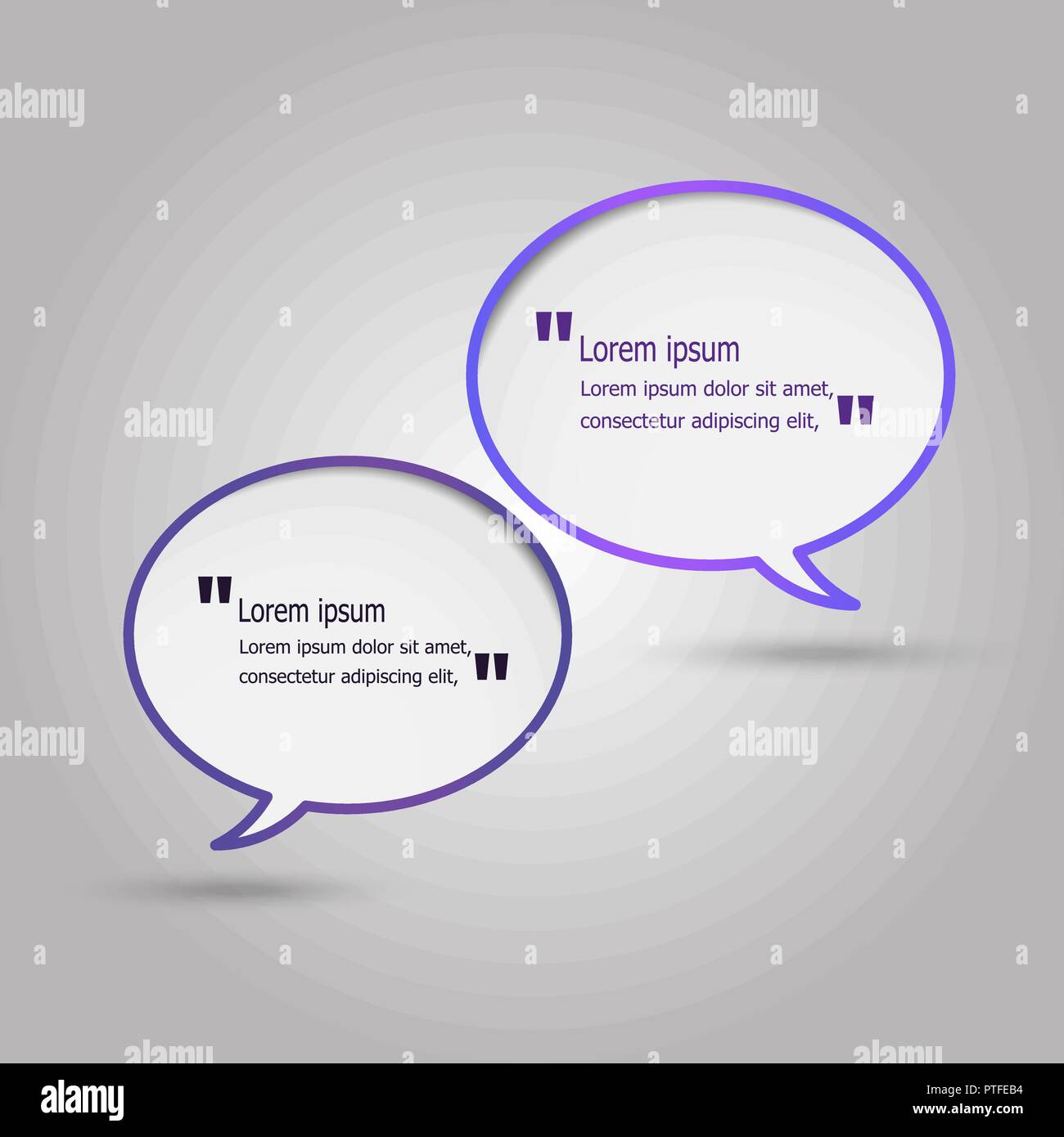 Violet speech bubbles on gray background, stock vector Stock Vector ...