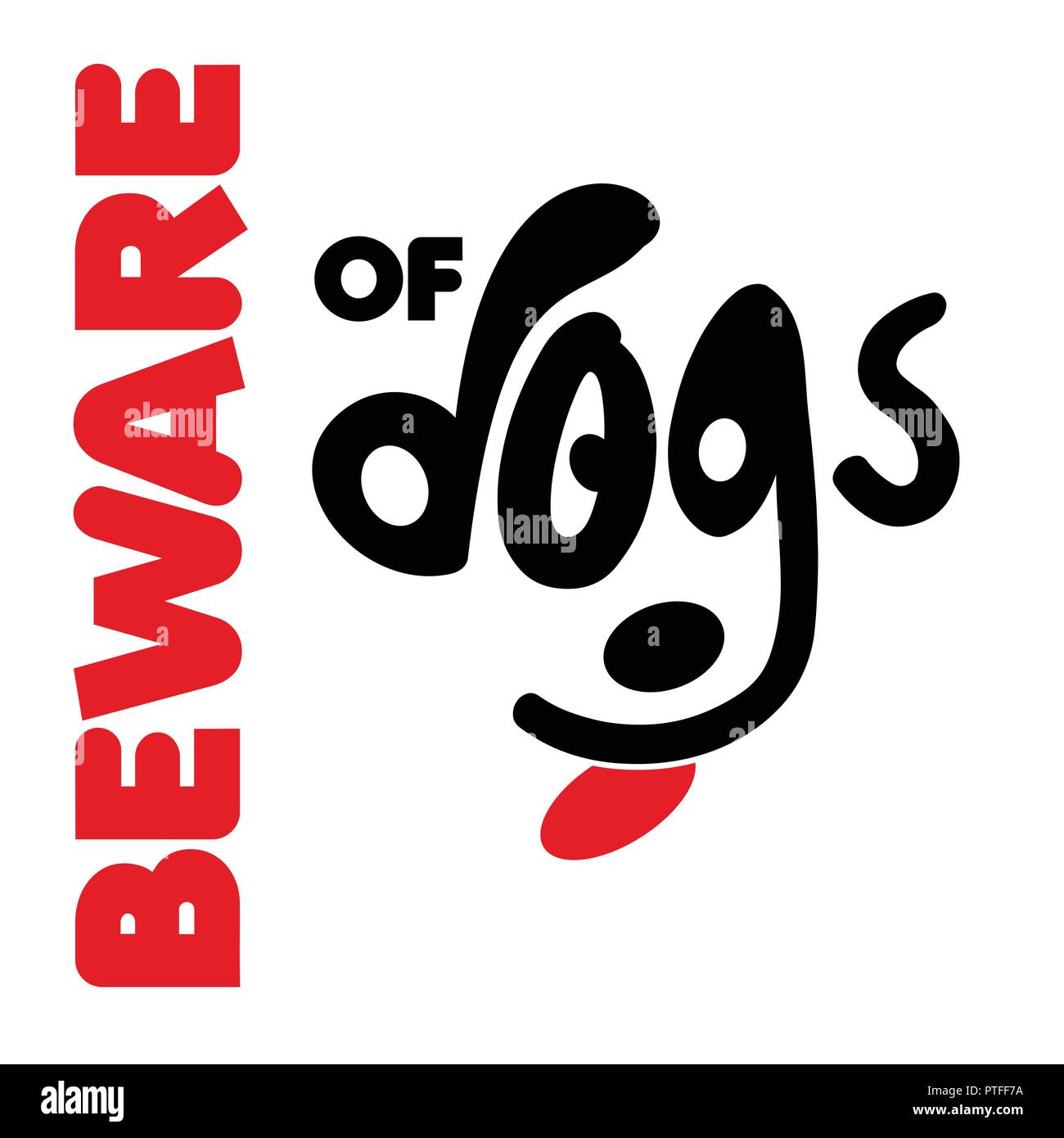 Beware of dogs typographic design vector with light background Stock ...