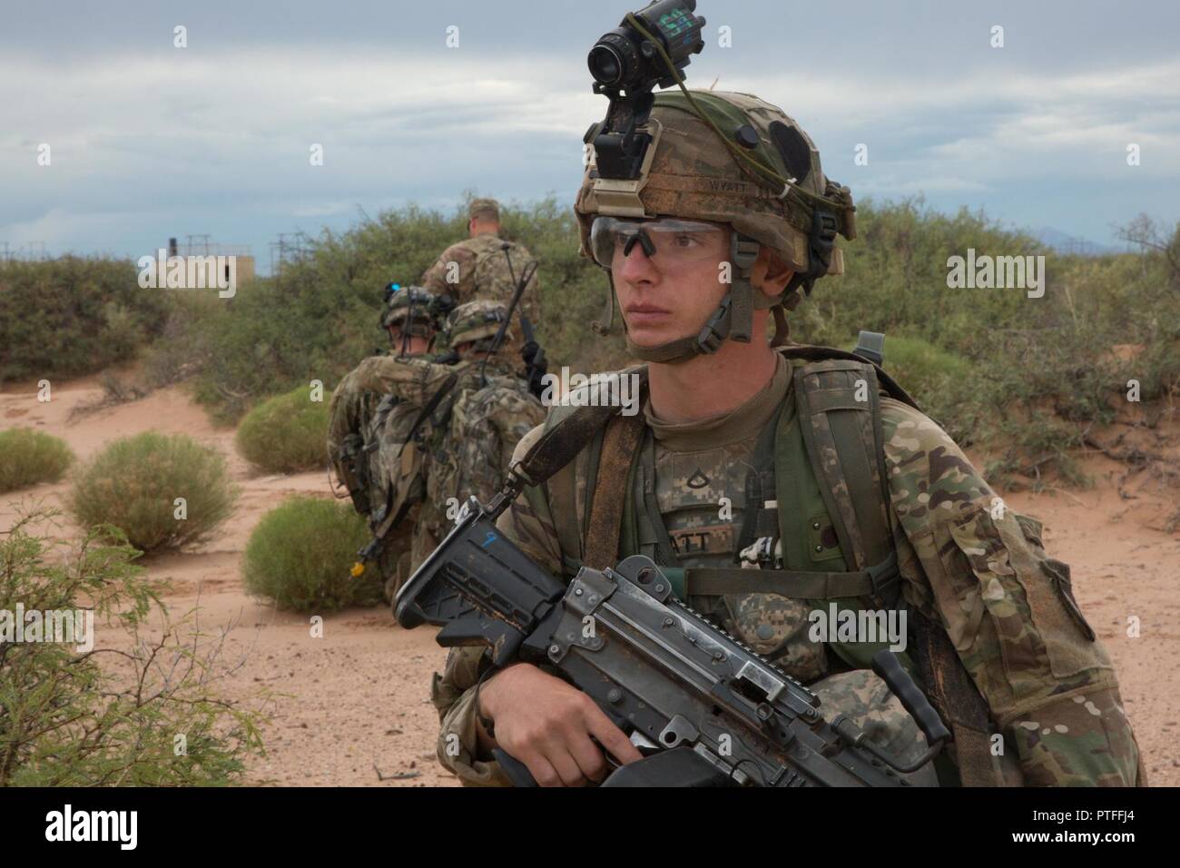 U.S. Army Pfc. Brennan Wyatt, assigned to C Company 1-26 Infantry ...