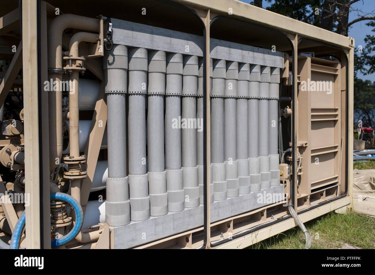 The reverse osmosis process on a Tactical Water Purification System ...