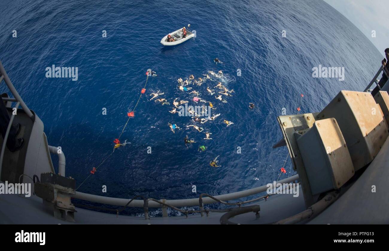ATLANTIC OCEAN (July 20, 2017) Sailors participate in a swim call off ...