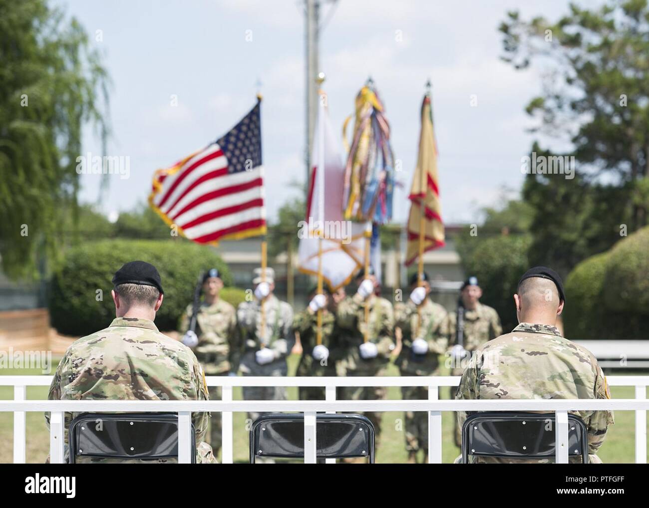 Col. William B. Johnson, outgoing USAG Japan commander (left), and ...