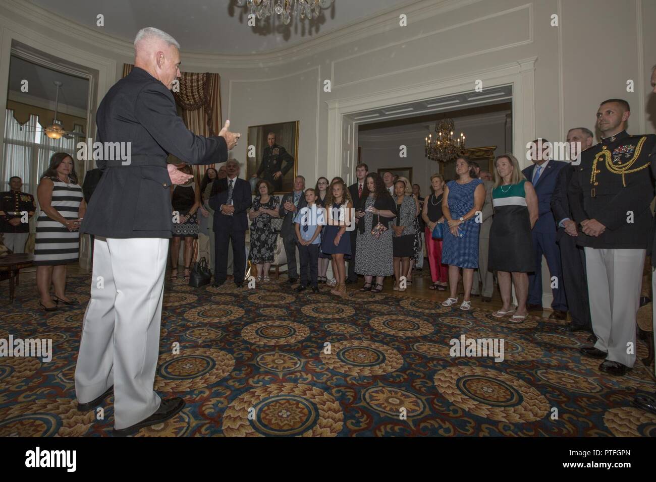 U.S. Marine Corps Lt. Gen. Brian D. Beaudreault speaks to Marines and ...