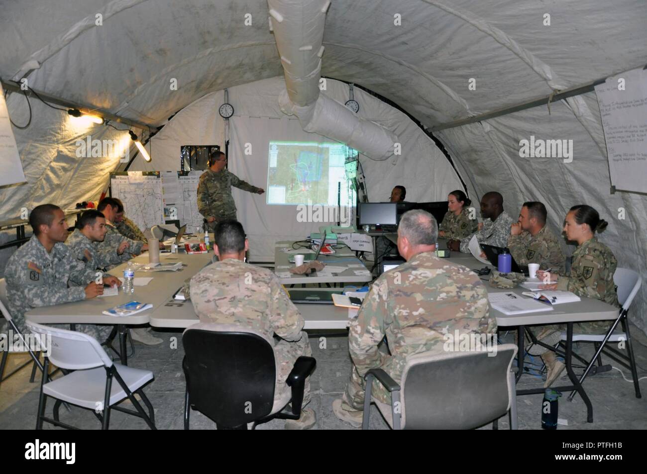 Soldiers of the 321st Military Intelligence Brigade set up,conduct a ...