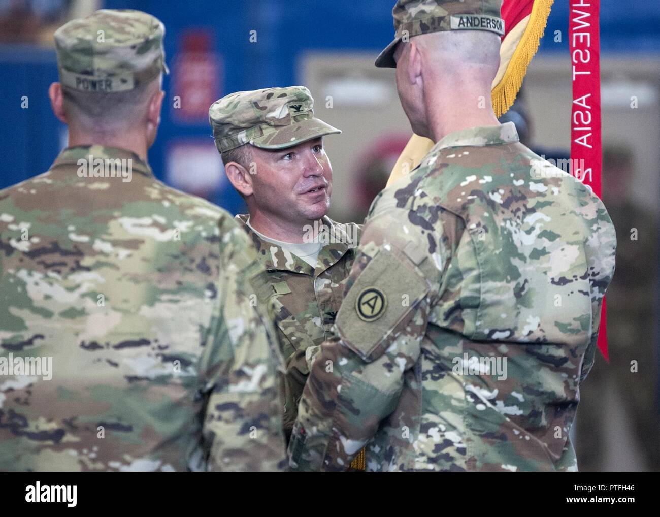 Col. Steven Berger, incoming commander, Area Support Group-Kuwait ...