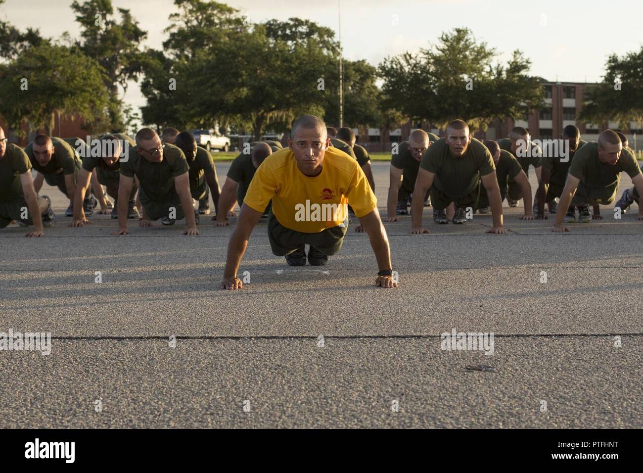 U.S. Marine Corps Gunnery Sgt. Luis Turner, senior drill instructor ...