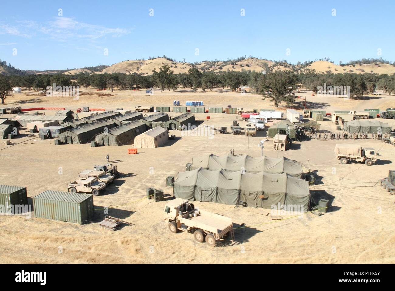 Aerial view of the 345th Combat Support Hospital set up within the ...