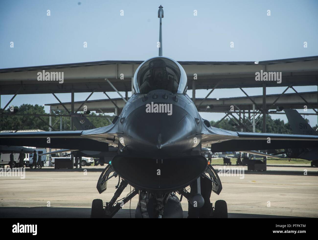 A Four-Ship formation of F-16 Fighting Falcons fly over Shaw Air Force ...