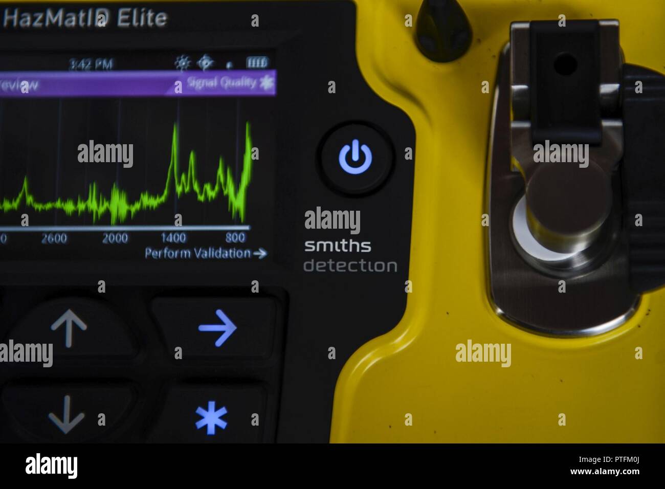 The HazMatID Elite chemical identifier performs an analysis on an ...