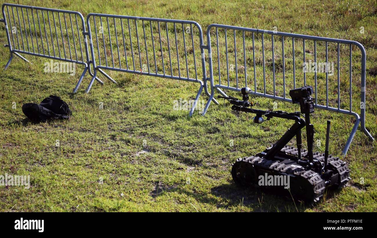 A MK2 MOD 0 Talon robot is maneuvered by remote control to a mock ...