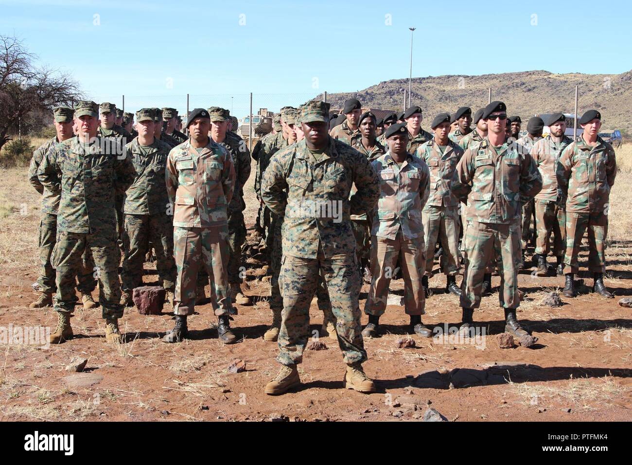 U.S. and South African Marines gathered for the opening ceremony of ...