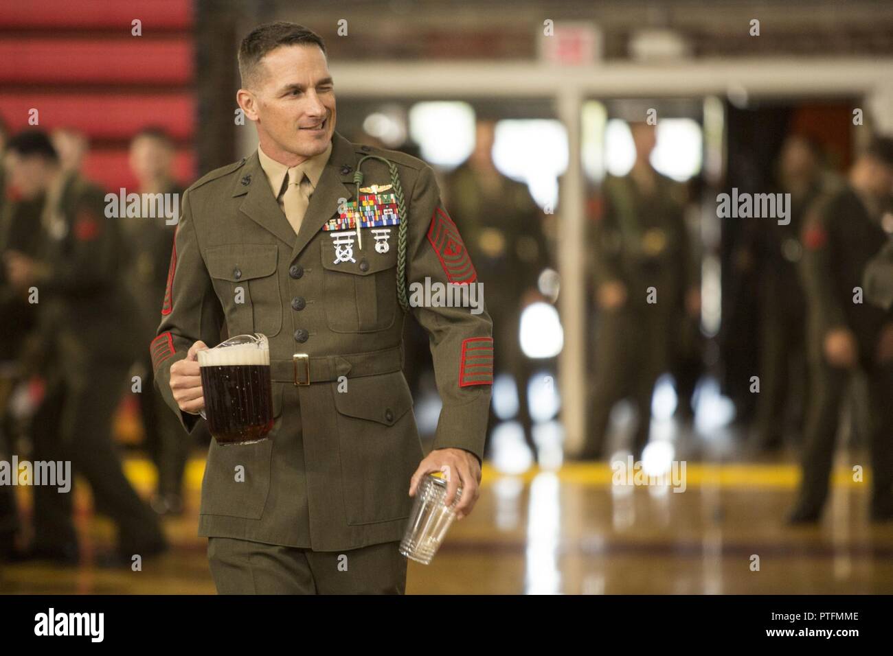 U.S. Marine Corps Sgt. Maj. Paul Schuster, Sgt. Maj. of 1st Battalion ...