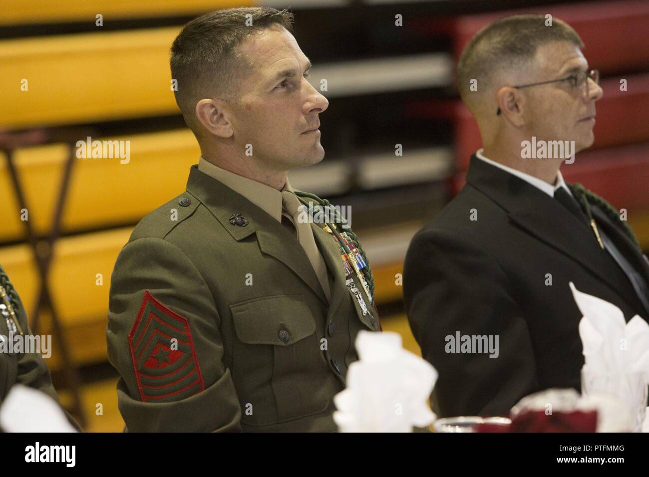 U.S. Marine Corps Sgt. Maj. Paul Schuster, Sgt. Maj. of 1st Battalion ...