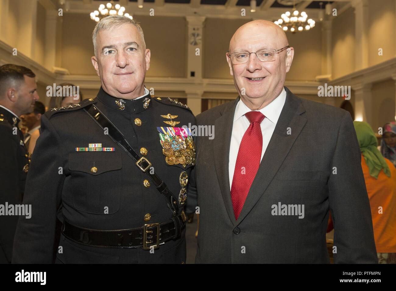 U.S. Marine Corps Gen. Glenn M. Walters, left, assistant commandant of ...