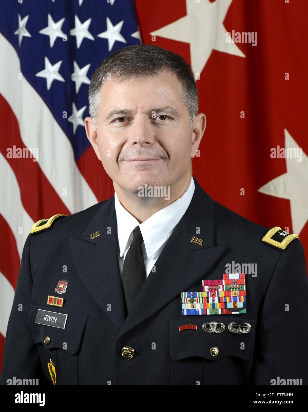 Major General Lewis G. Irwin, poses for his official portrait in the ...