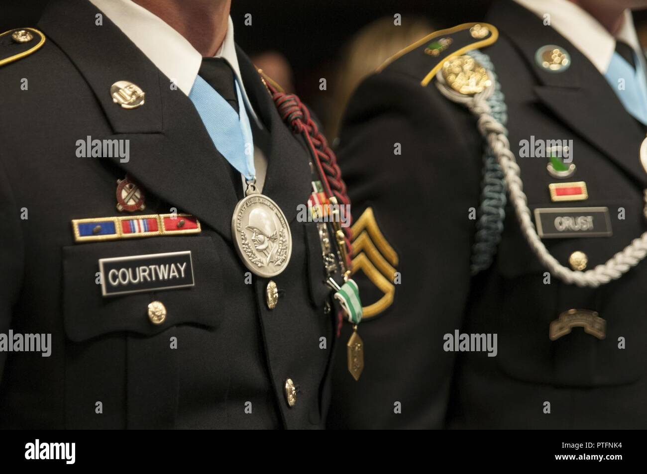 A Sergeant Audie Murphy Club medallion is displayed on the chest of Sgt ...