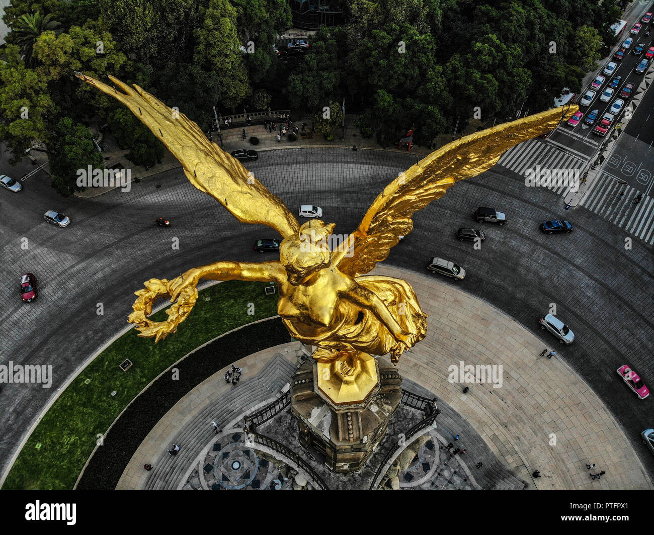 View area of Monument to the Independence of Mexico. The Angel or The ...