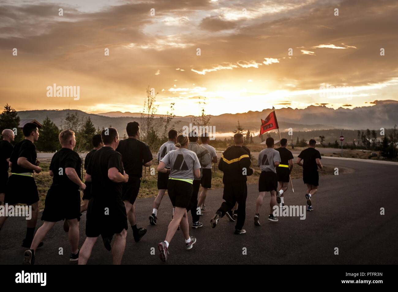 U.S. Army Reserve Spc. Gage Dean, the guidon carrier and a carpentry ...