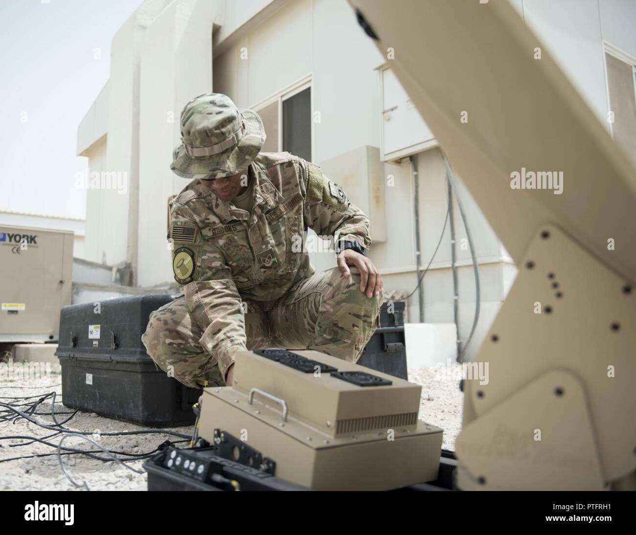 U.S. Air Force Staff Sgt. Sonja Brooks, a radio frequency transmission ...