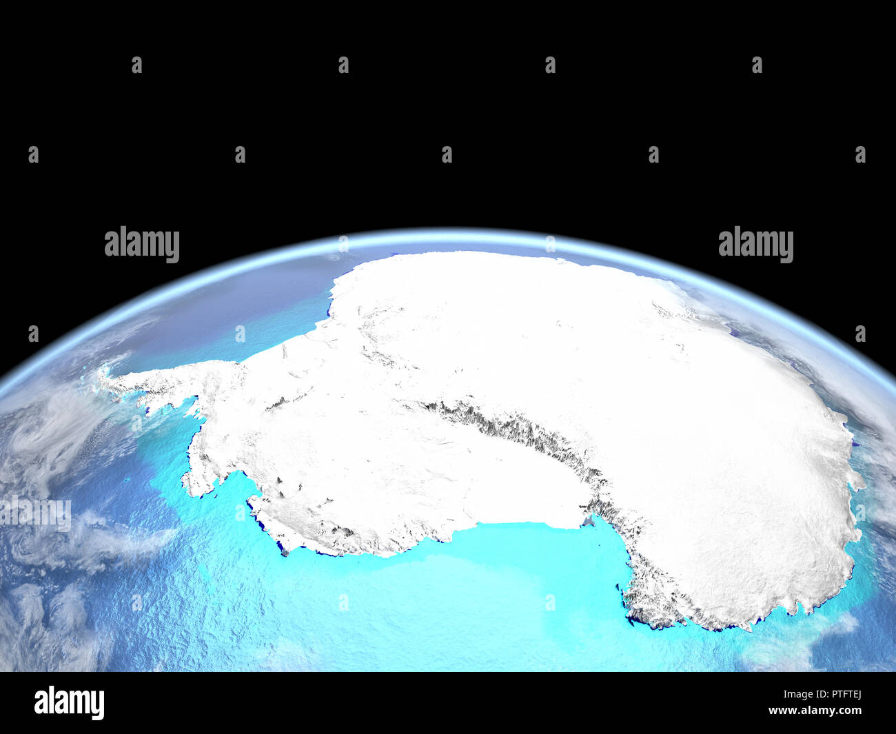Antarctica from space. Extremely high detail of planet surface. 3D ...