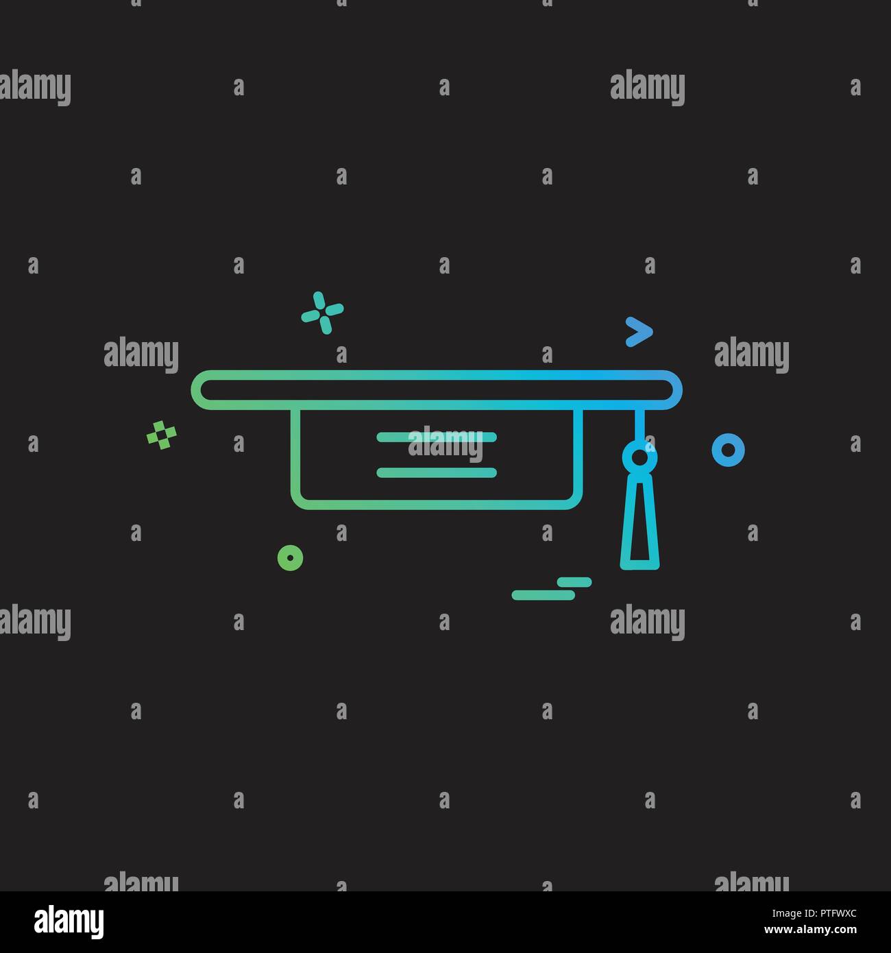 Convocation cap icon design vector Stock Vector Image & Art - Alamy