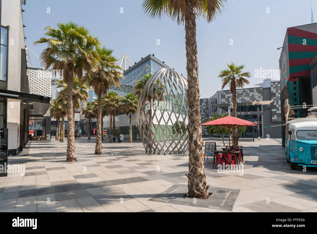 Shops and restaurants in the City Walk complex in the Al Wasl district ...