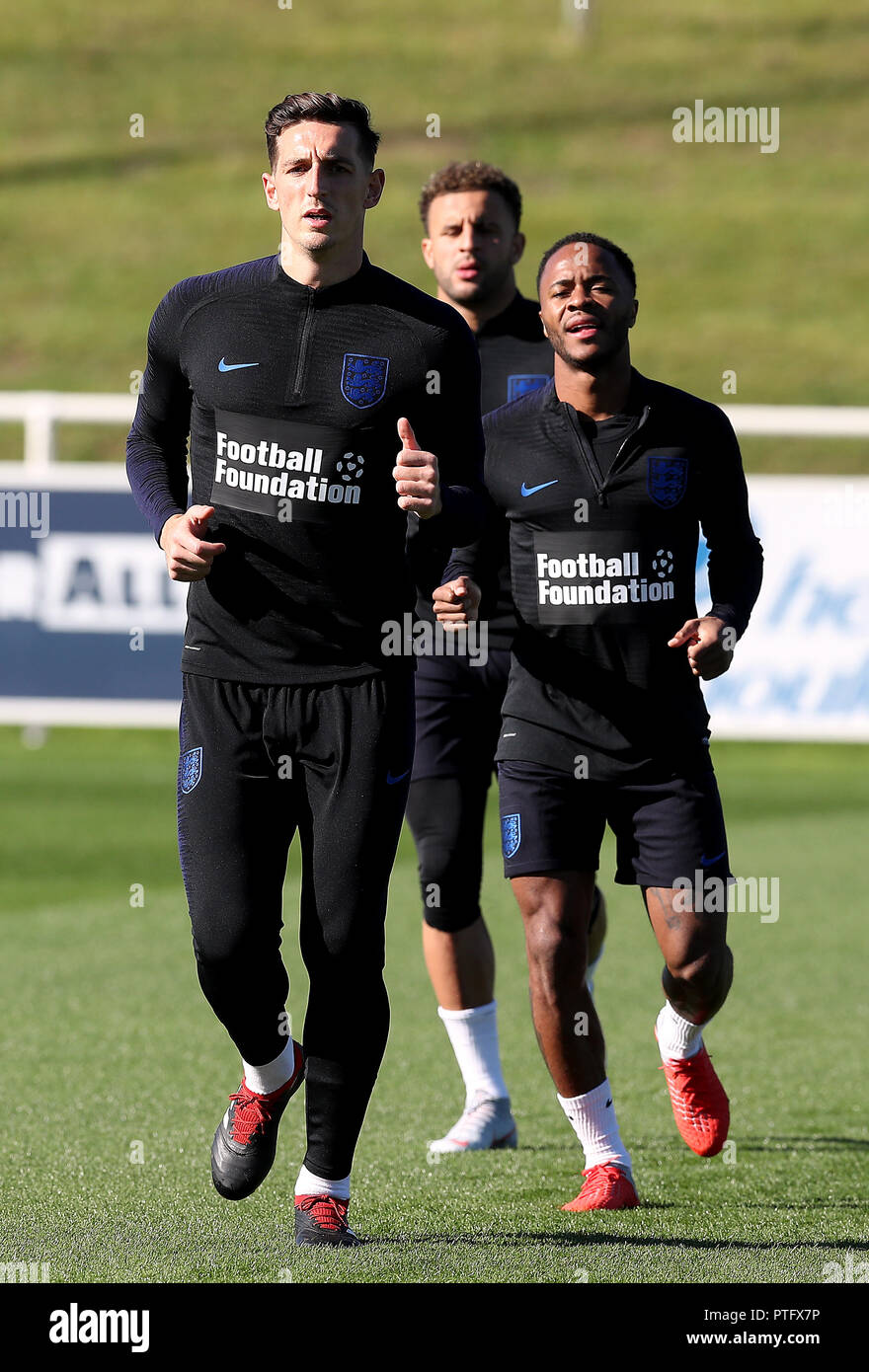 England's Lewis Dunk (left) and Raheem Sterling (right) during the ...