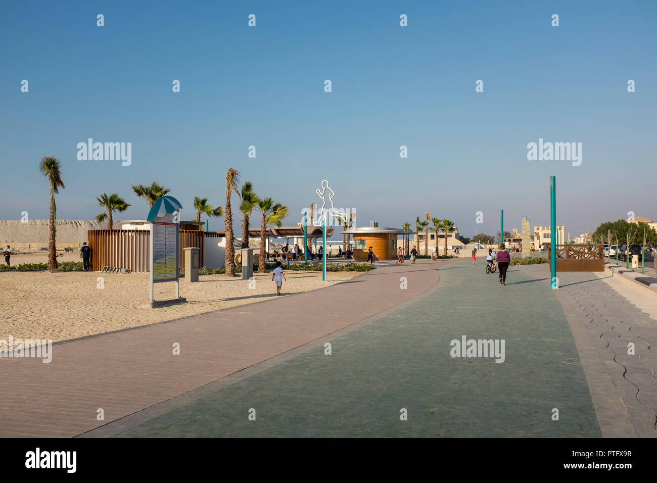 Running and jogging track at the beach in the Jumeirah district of ...