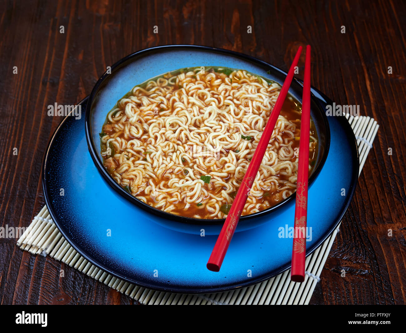 Ingredients for Shin Ramyun, a popular Korean noodle dish with an ...