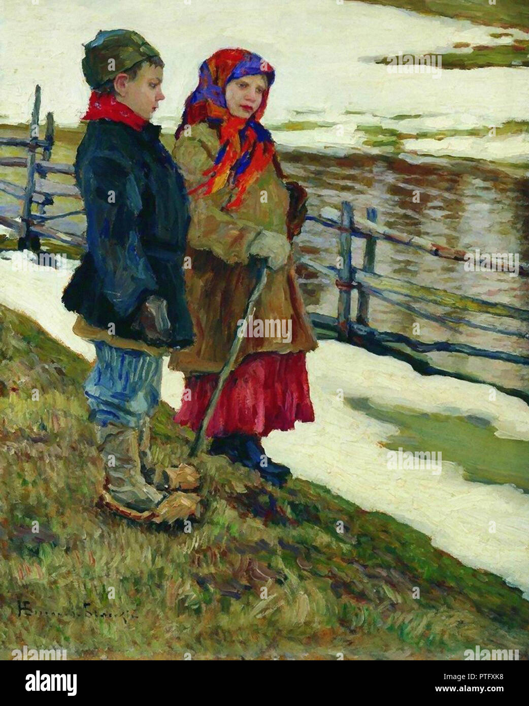 Bogdanoff-Bjelski Nikolai - Peasant Children Stock Photo - Alamy