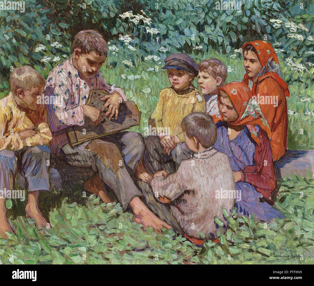 Bogdanoff-Bjelski Nikolai - the Zither Player Stock Photo - Alamy