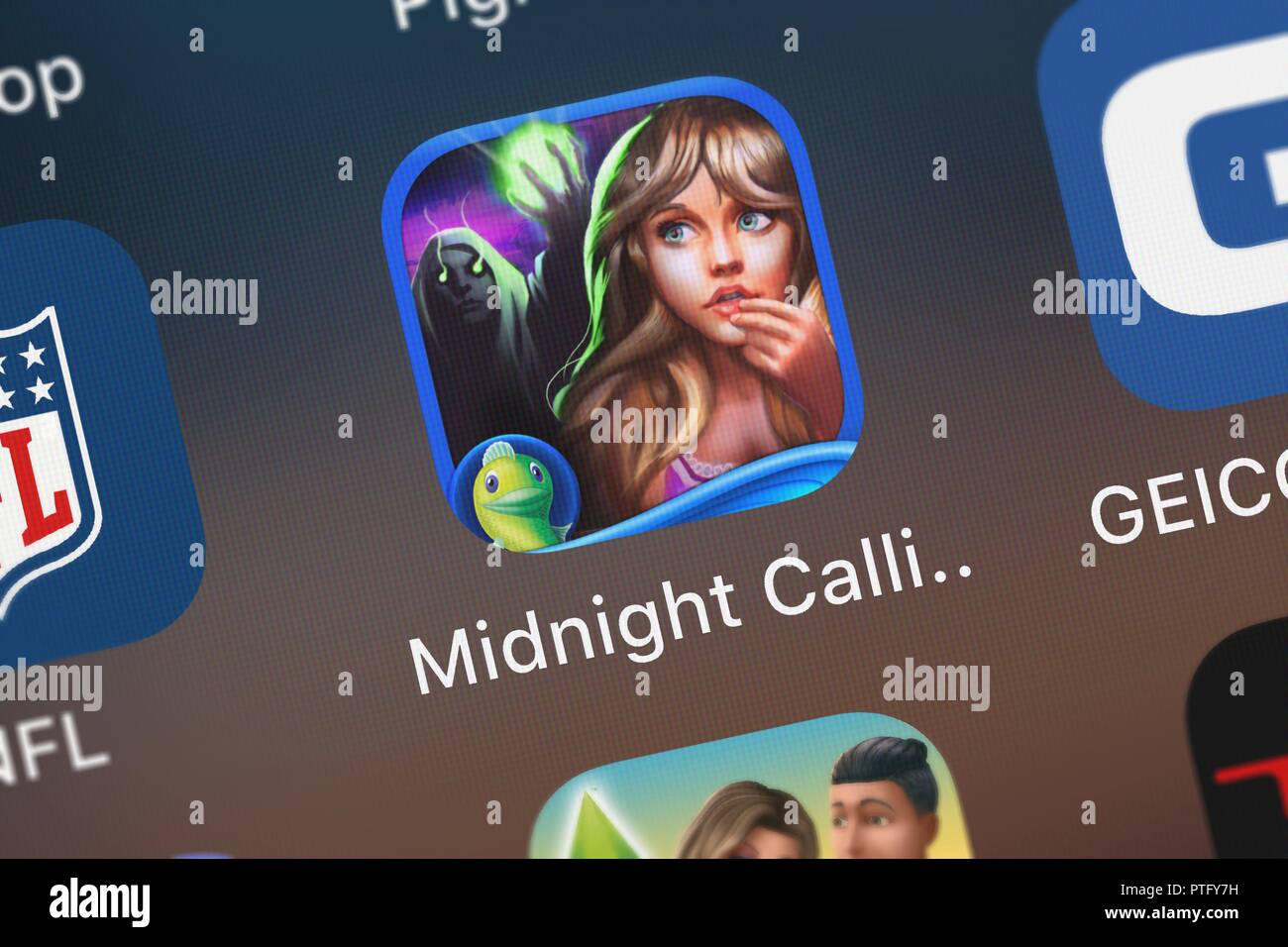 London, United Kingdom - October 09, 2018: Close-up shot of the ...