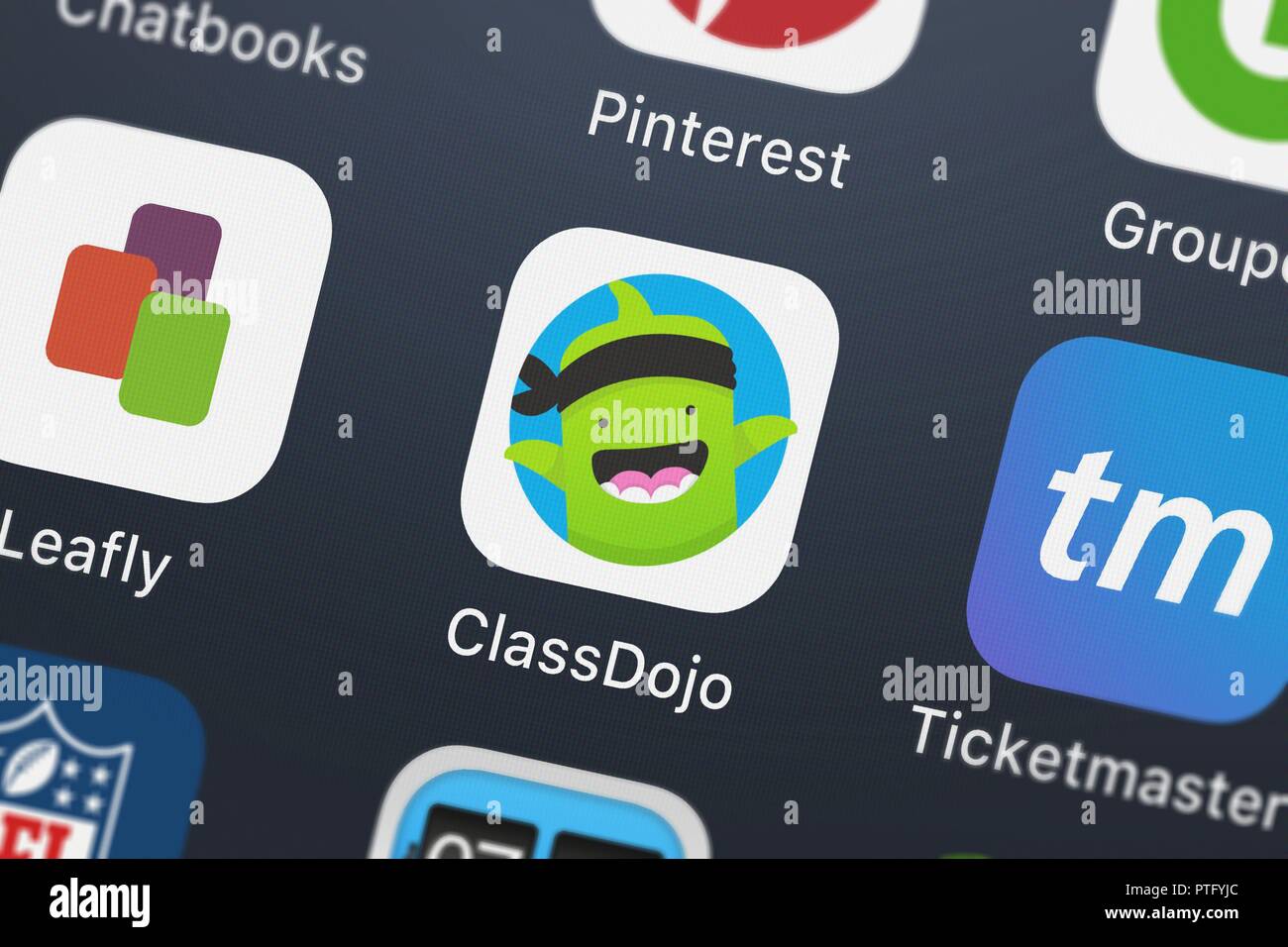 London, United Kingdom - October 09, 2018: Close-up of the ClassDojo ...