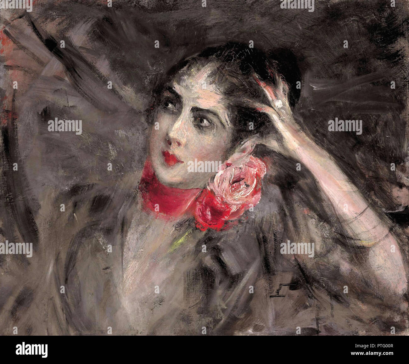 Red ribbon around neck hi-res stock photography and images - Alamy