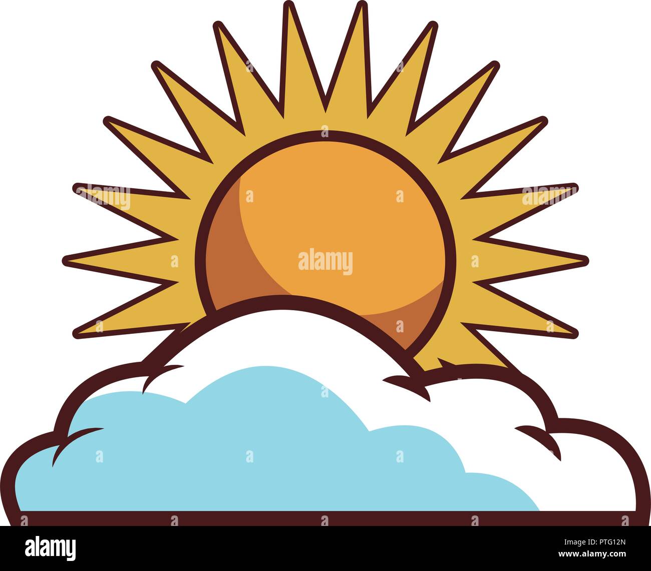 Sun on cloud cartoon Stock Vector Image & Art - Alamy