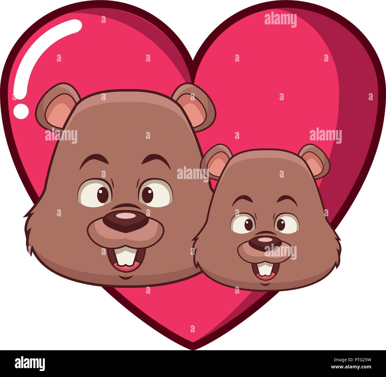 Cute beavers cartoon Stock Vector Image & Art - Alamy