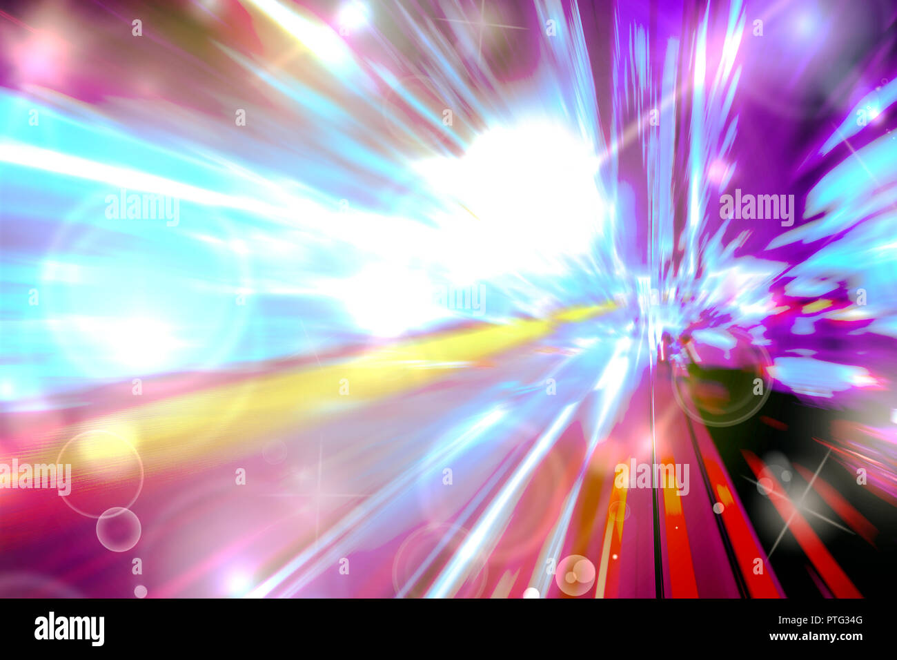 Abstract background of moving traffic light trails with circle bokeh ...