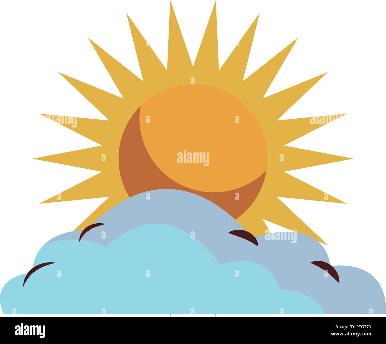 Sun on cloud cartoon Stock Vector Image & Art - Alamy