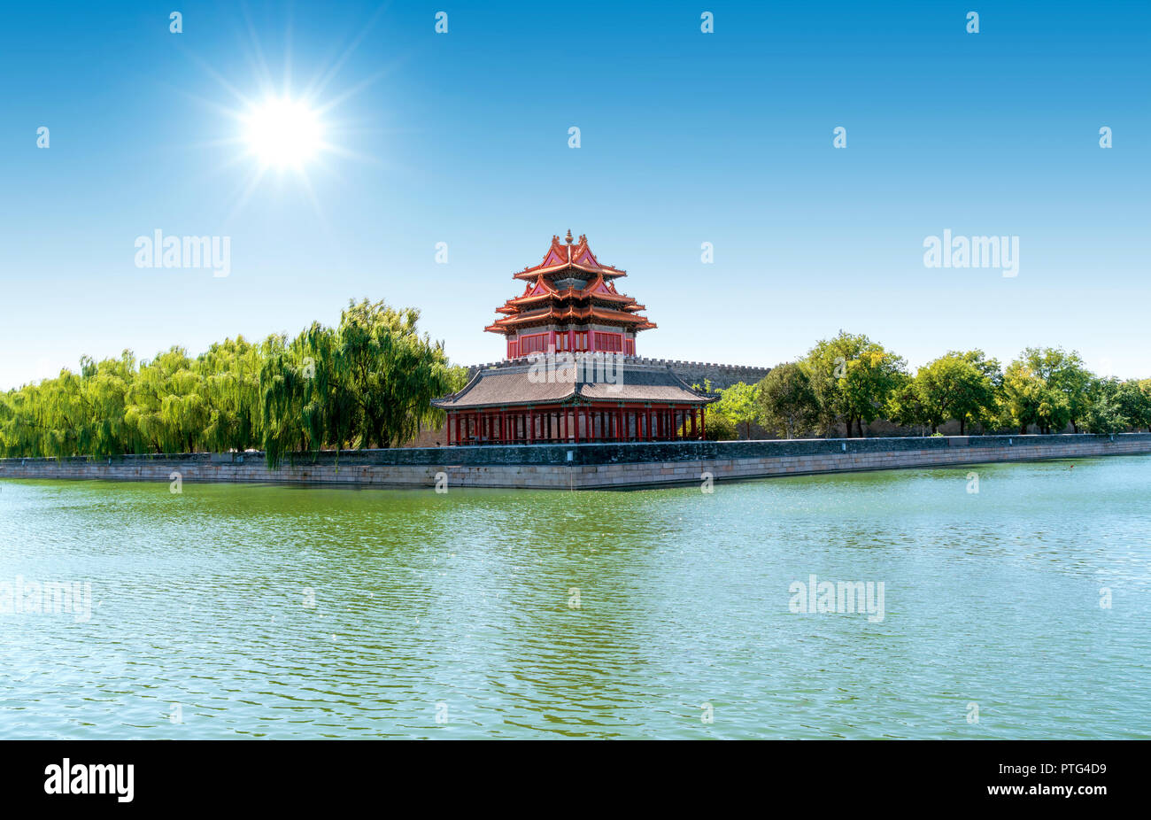 Beijing, China at the outer moat corner of the Forbidden City Stock ...
