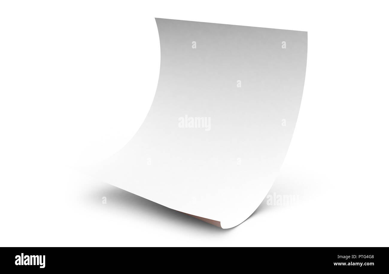 isolated sheet falling 3d rendering mockup Stock Photo - Alamy