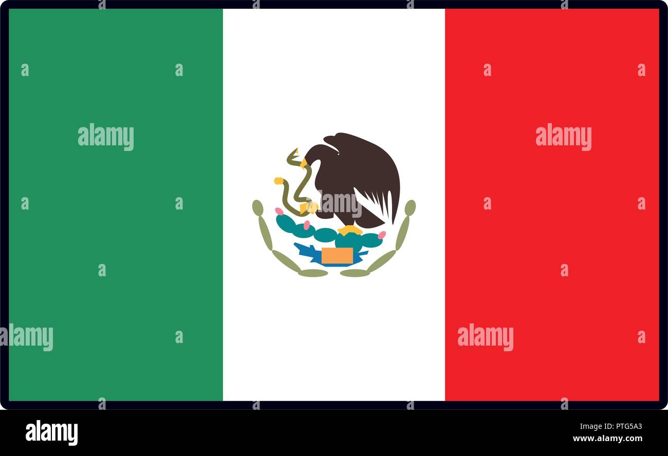 Mexico flag emblem Stock Vector Image & Art - Alamy