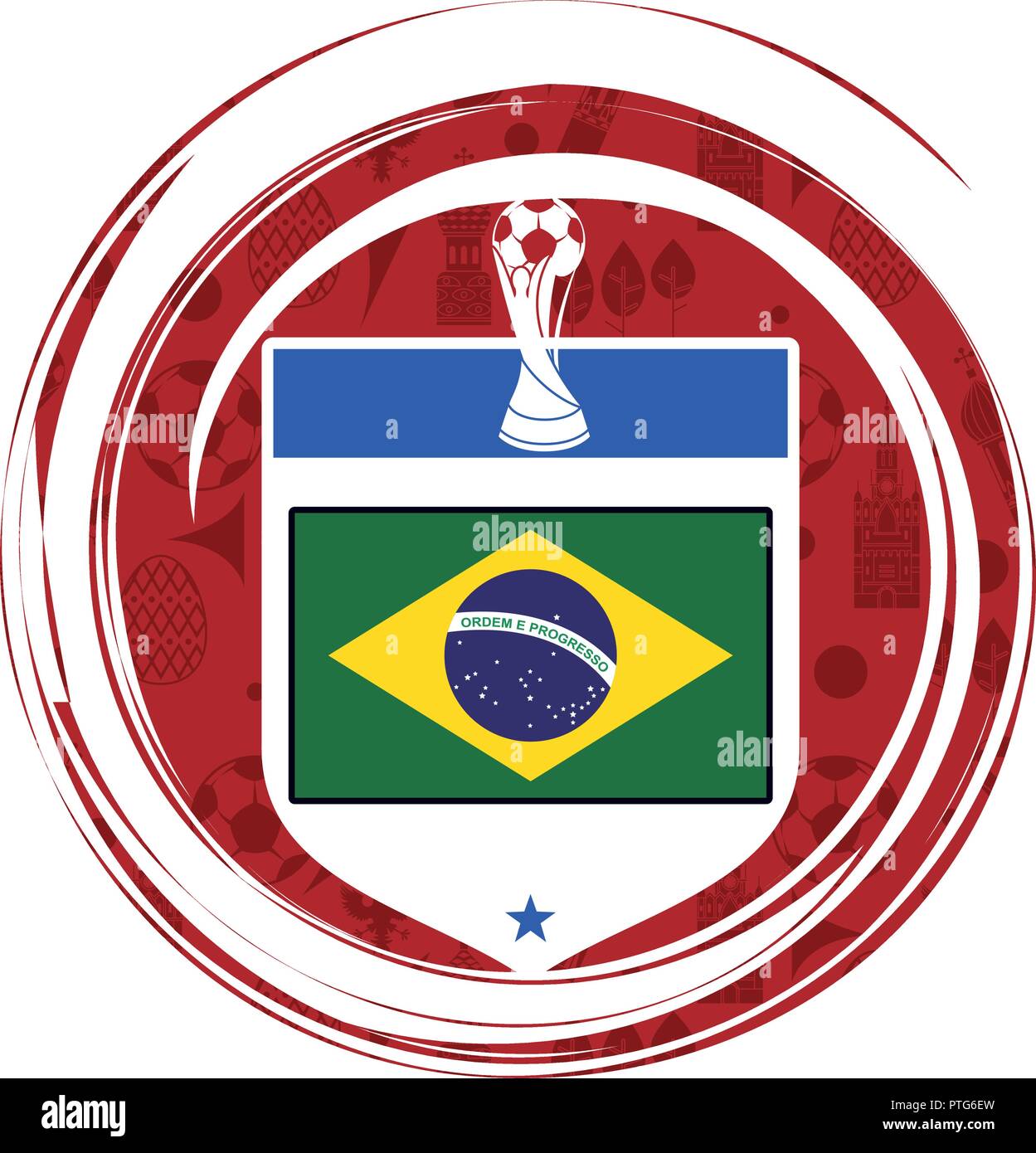 Brazil flag emblem soccer Stock Vector Image & Art - Alamy