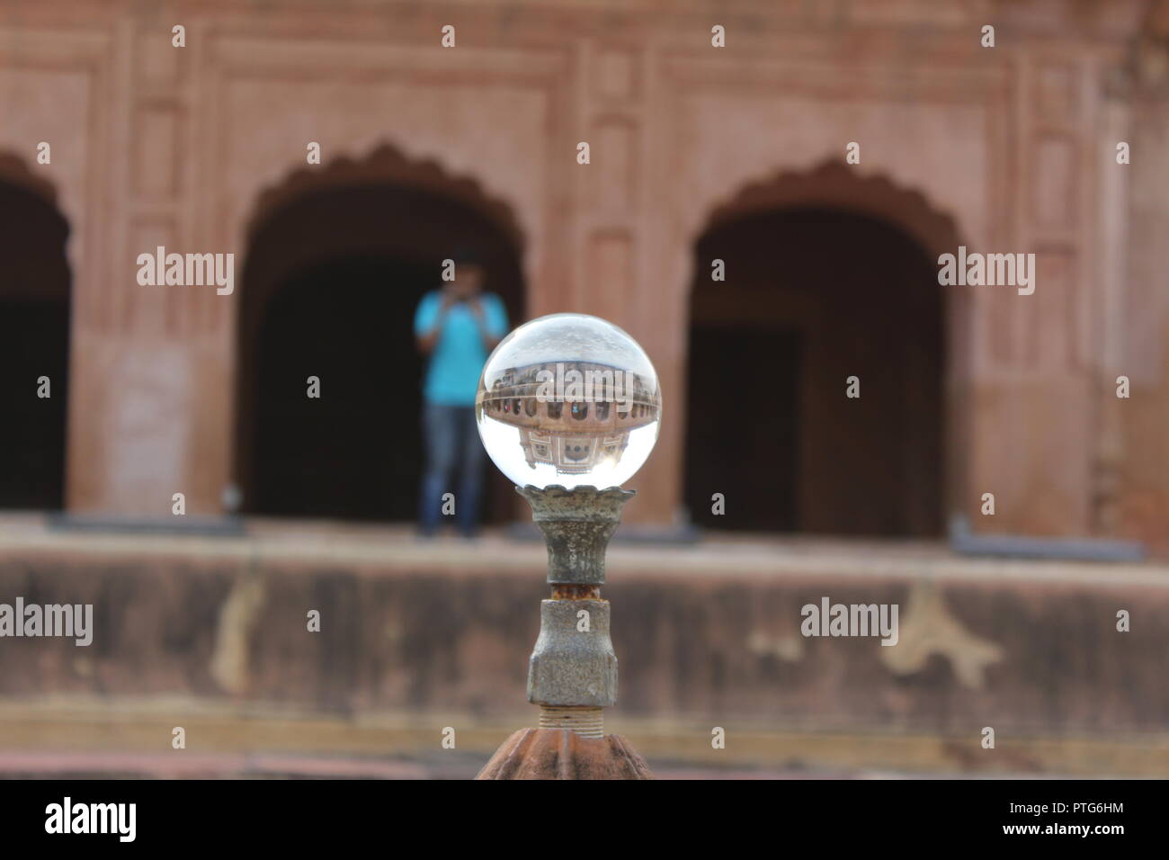 View through glass.A crystal clear glass, showing the other side image ...