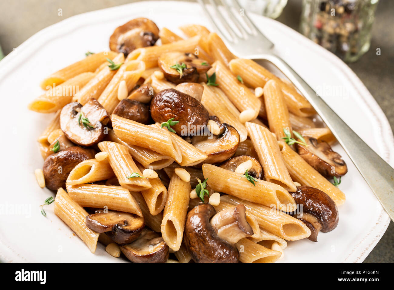 Homemade whole grain pasta penne Stock Photo - Alamy