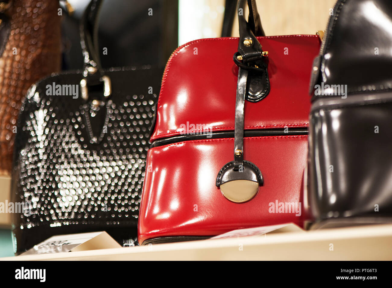 Different Bags on the store shelf Stock Photo - Alamy