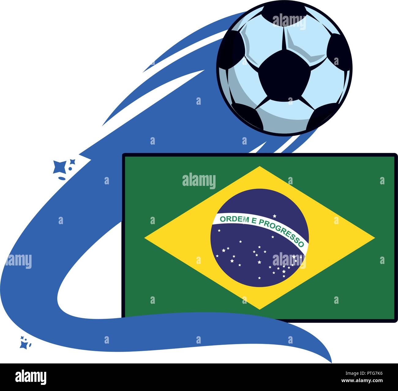 Brazil flag emblem soccer Stock Vector Image & Art - Alamy