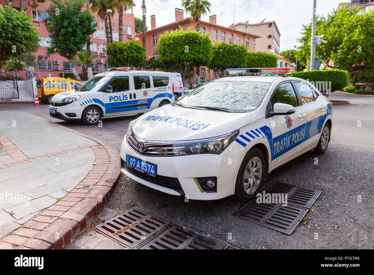 ANTALYA / TURKEY - SEPTEMBER 30, 2018: Subaru Police car from the ...